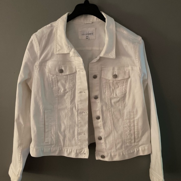 LOFT | Jackets & Coats | Fabulous White Denim Loft Jacket | Poshmark